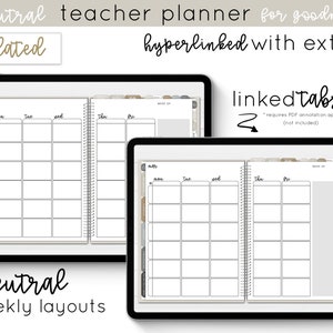 Digital Teacher Planner | Undated Neutral Teacher Digital Planner for ...