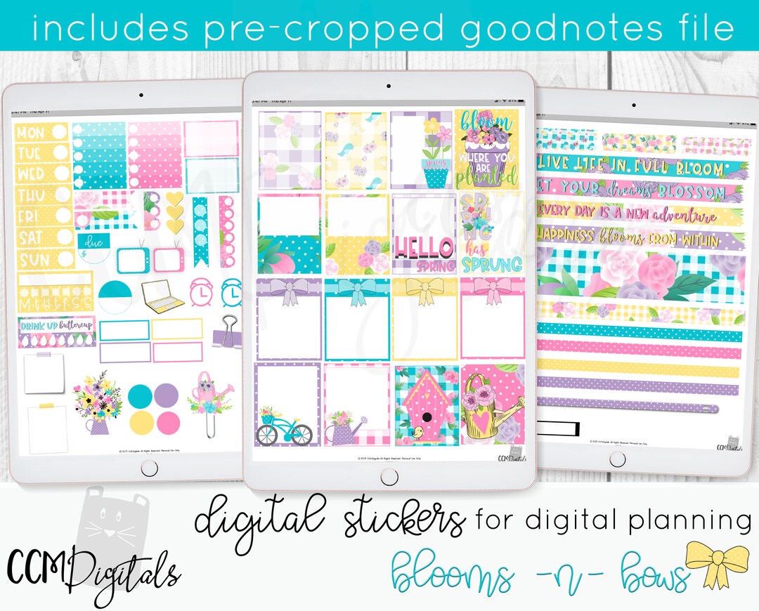 Digital Planner Spring Stickers | Goodnotes Stickers | iPad Stickers ...