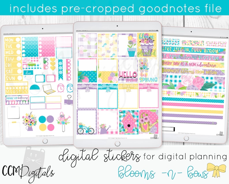 Digital Planner Spring Stickers | Goodnotes Stickers | iPad Stickers ...