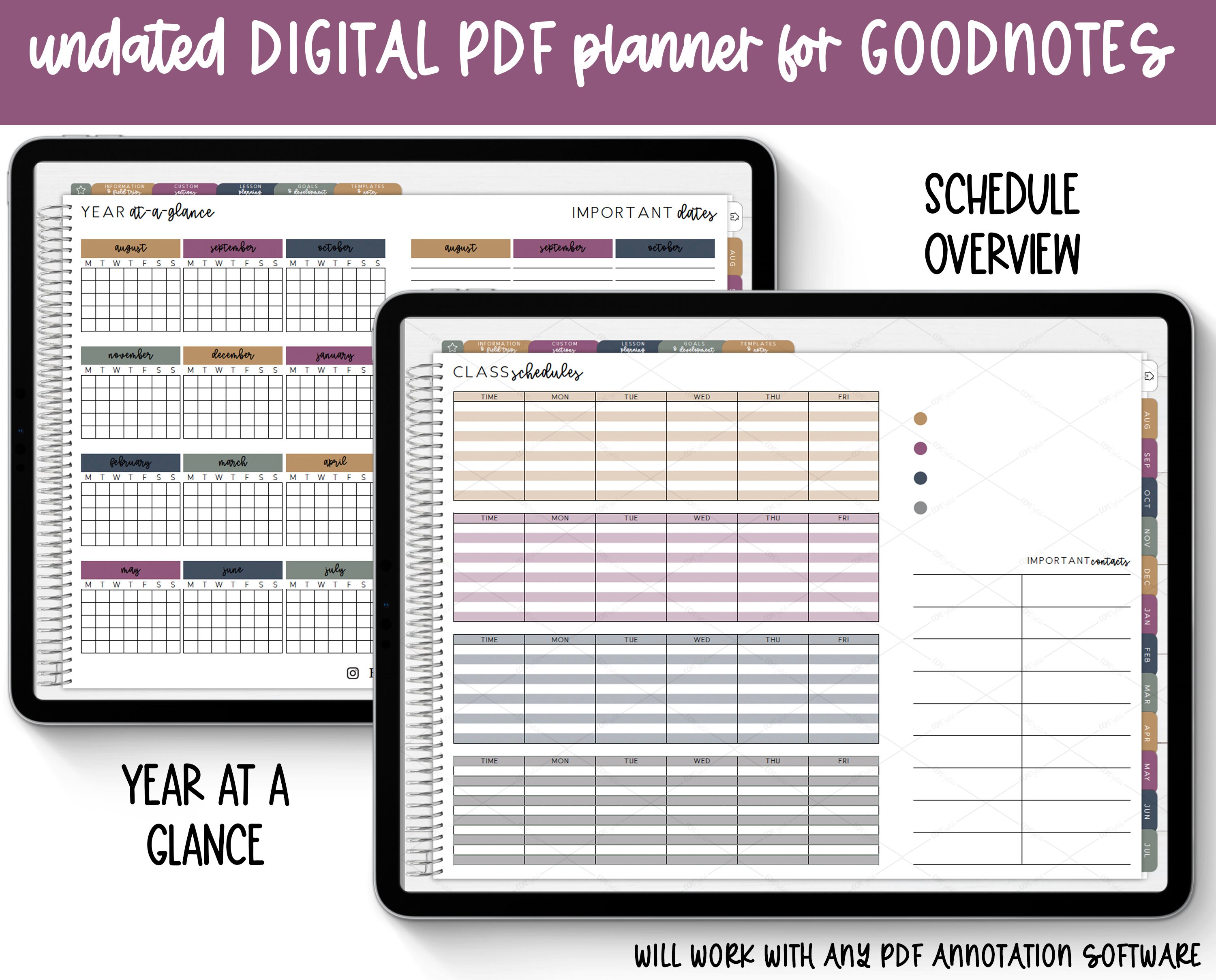 Digital Homeschool or Virtual Learning Planner | Undated Digital ...