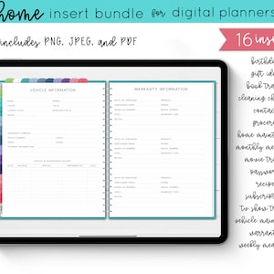Home Digital Planner Insert Bundle for Digital Planners or Journals ...