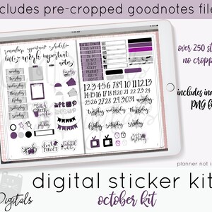 Halloween Oct 2018 Digital Planner Stickers | Purple and Black Witch ...