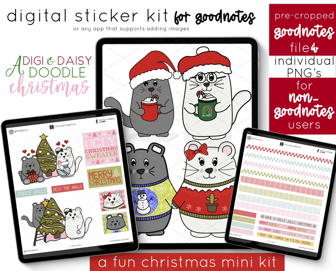 Digital Sticker Holiday Characters Mini Kit for Digital Planning ...