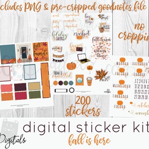 Fall Digital Planner Stickers Digital Stickers Goodnotes iPad Planner ...