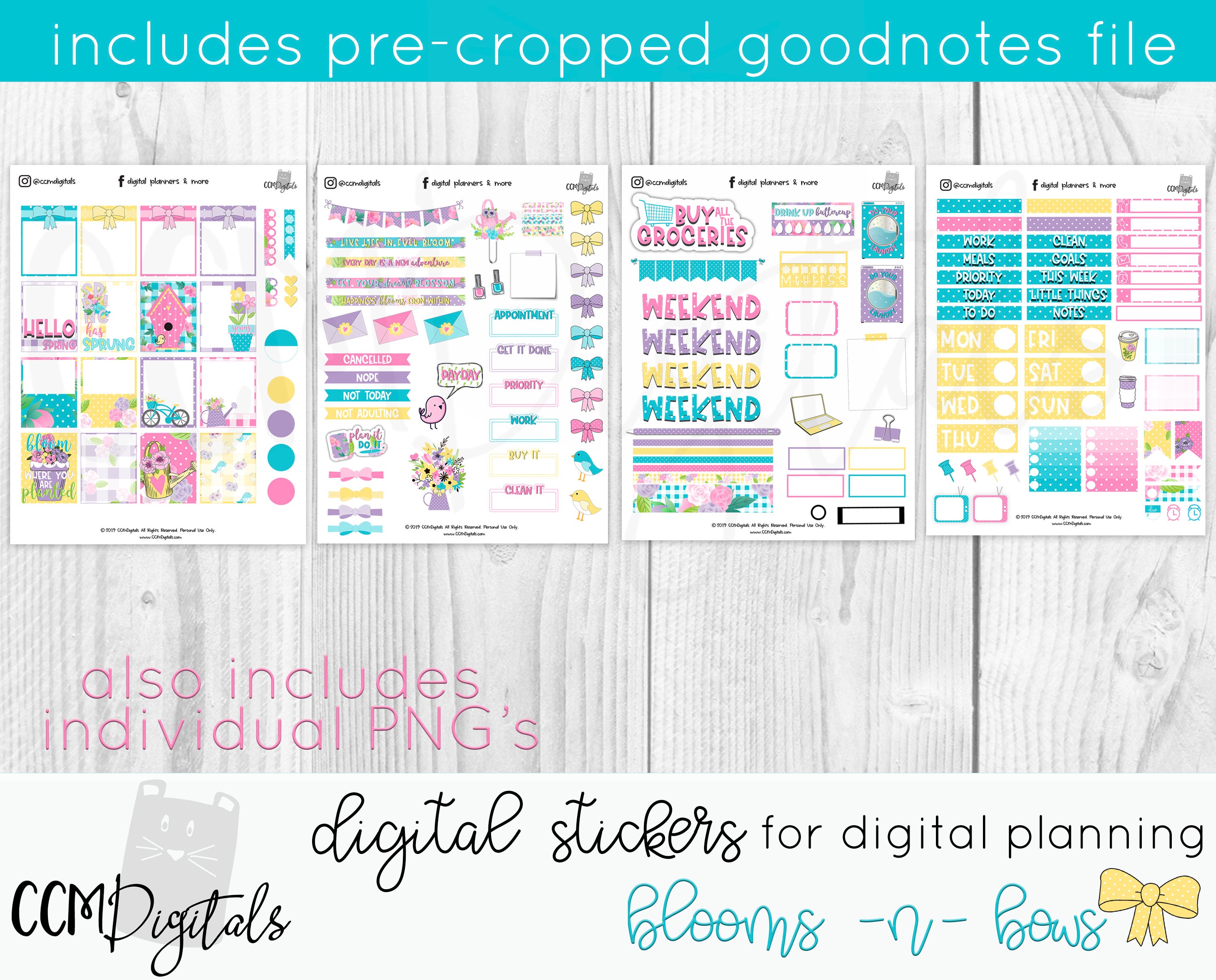 Digital Planner Spring Stickers Goodnotes Stickers iPad | Etsy