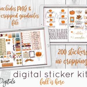 Fall Digital Planner Stickers Digital Stickers Goodnotes iPad Planner ...