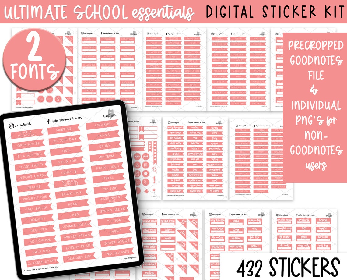 Pink Ultimate School Essentials for Teachers Students and - Etsy