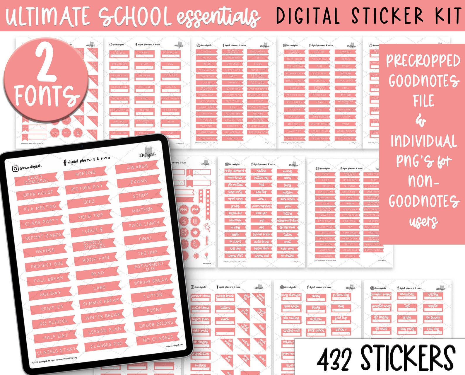 Pink Ultimate School Essentials for Teachers Students and - Etsy