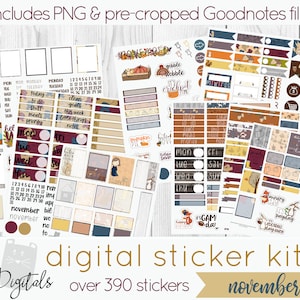 Nov 2018 Digital Planner Stickers | Digital Stickers | Fall Themed ...