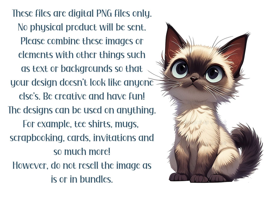 Cat Clipart Bundle PNG Digital Download 10 Cute Kitten Feline Animals ...