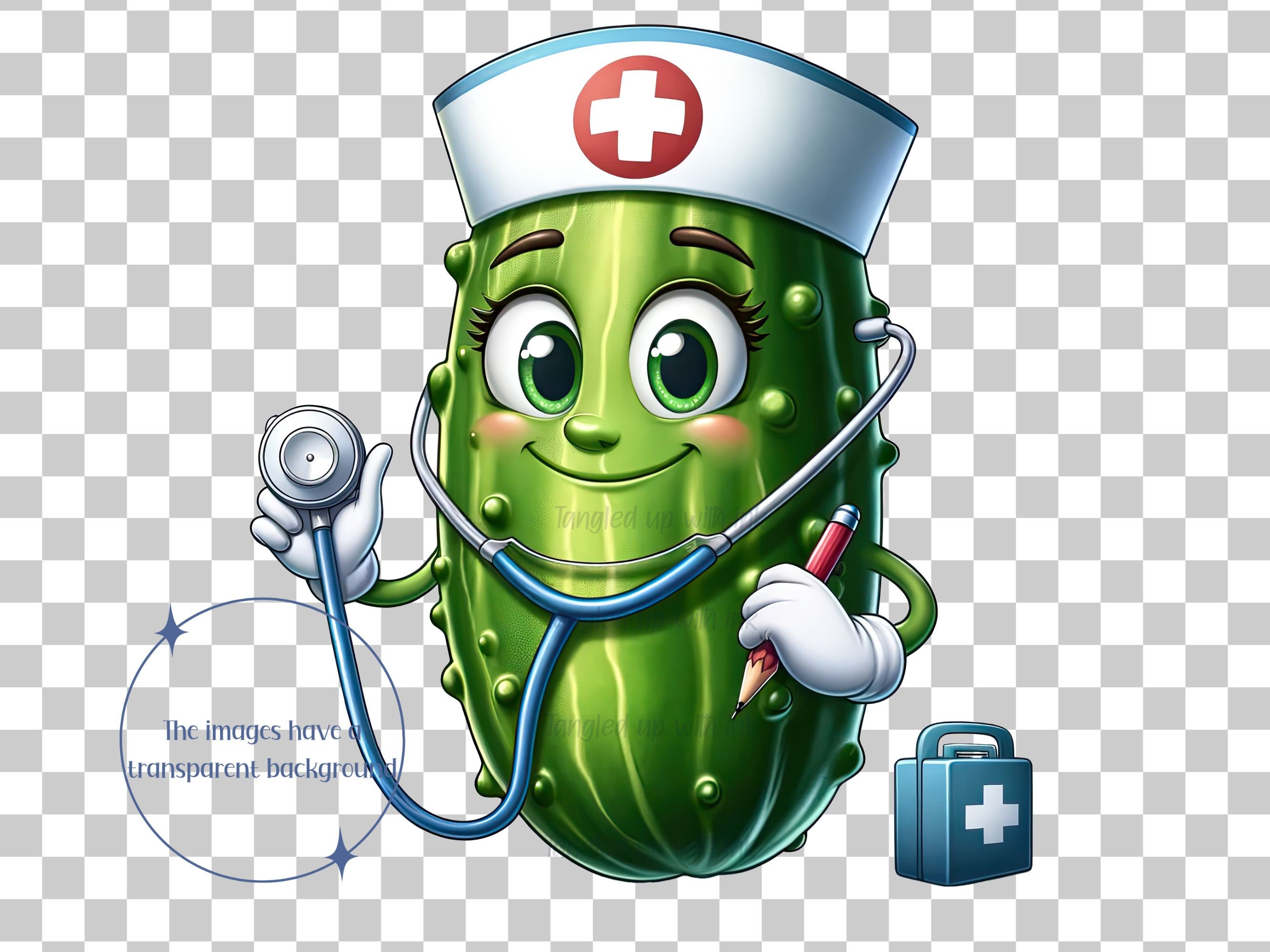 Pickles Clipart Bundle PNG Digital Download Funny Pickles Nurse Golfer ...