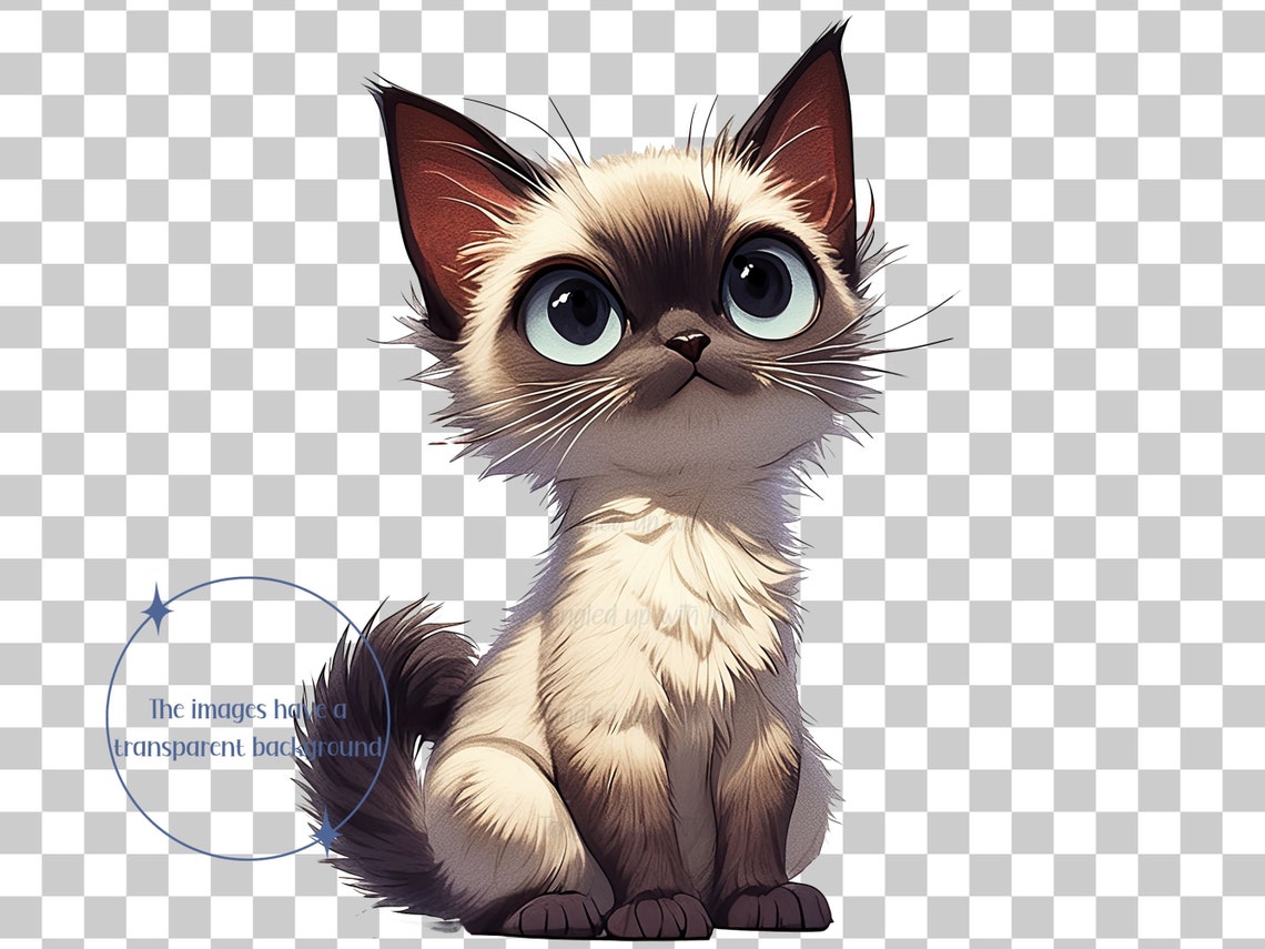 Cat Clipart Bundle PNG Digital Download 10 Cute Kitten Feline Animals ...