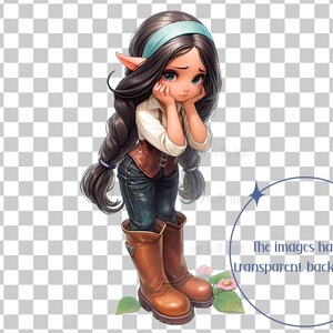 Elf Clipart Bundle PNG Digital Download 9 Images Emotion Sad Little ...