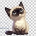 Cat Clipart Bundle PNG Digital Download 10 Cute Kitten Feline Animals ...