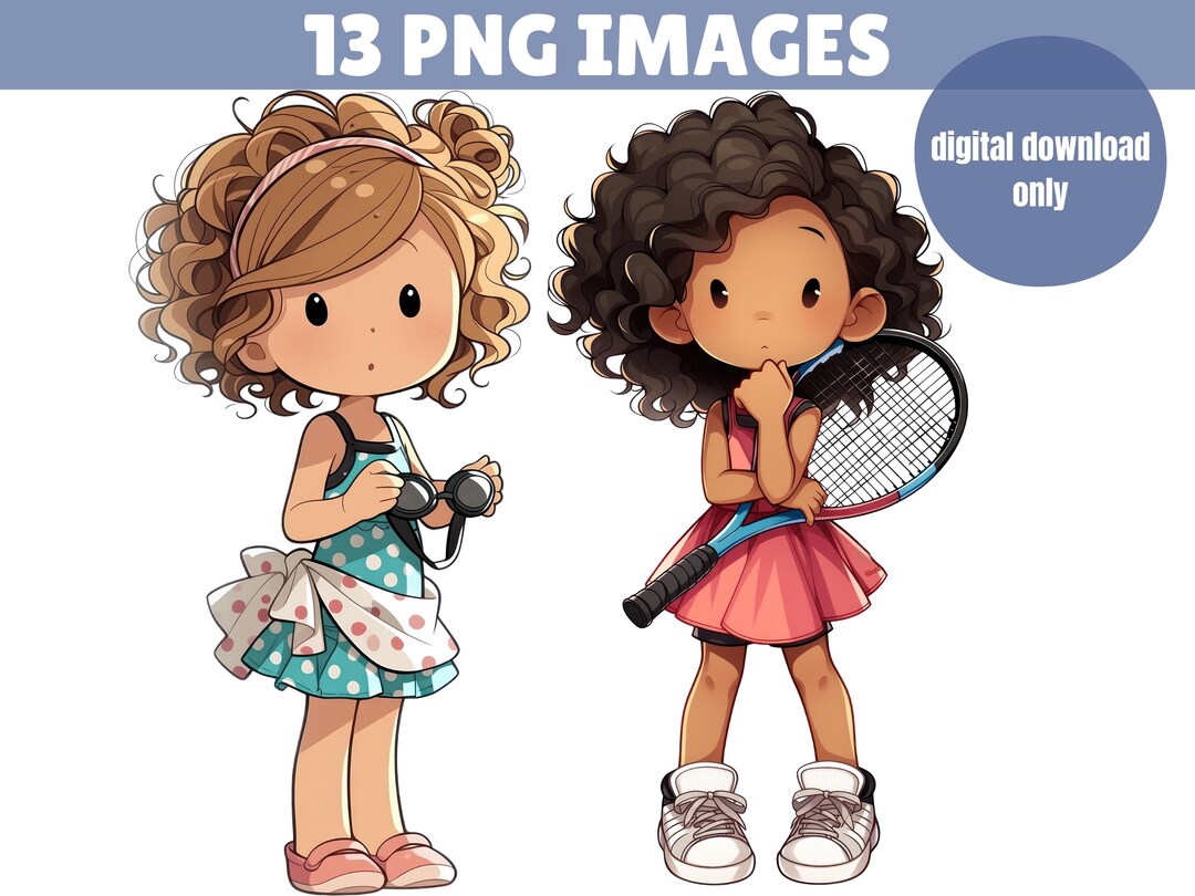 Girls Sports Clipart 13 PNG | Digital Download - Etsy