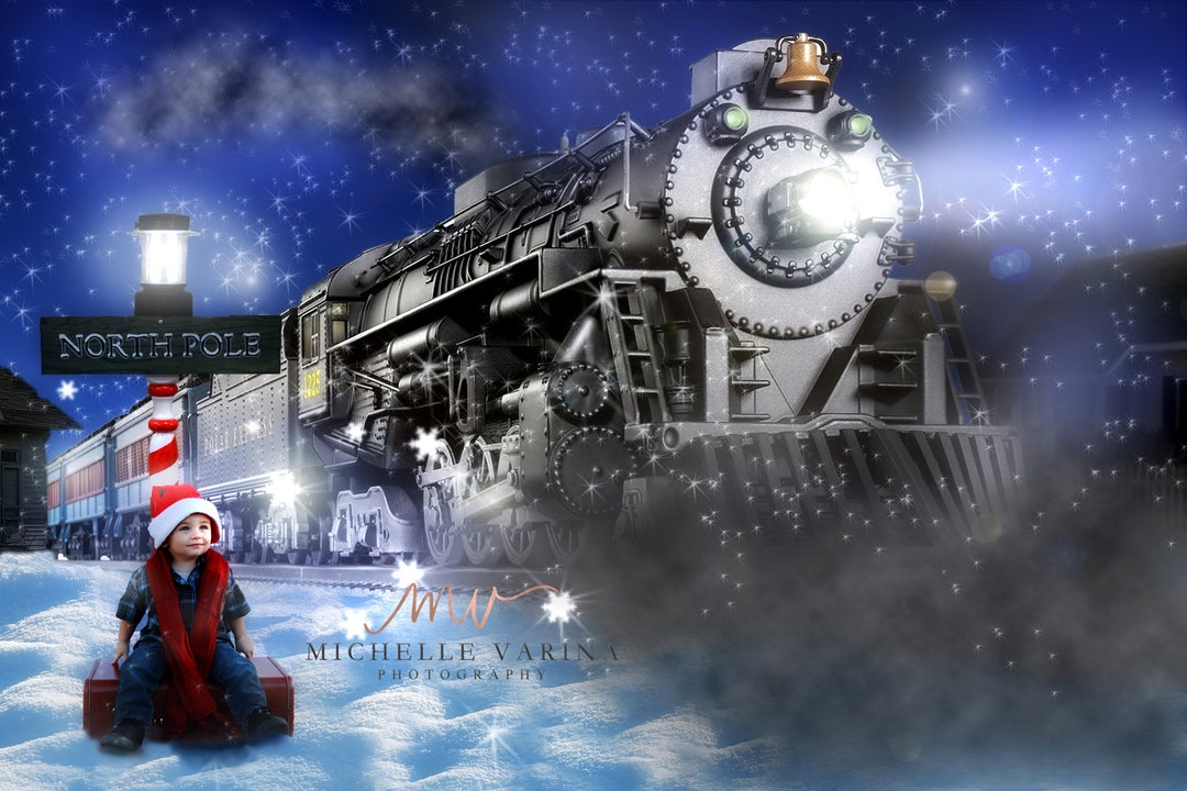 Christmas North Pole Train Digital Prop - Etsy