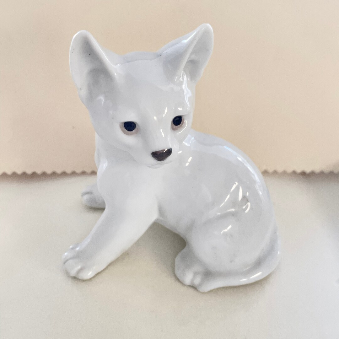 White Kitty Cat Figurine Porcelaine Ceramic Vintage - Etsy