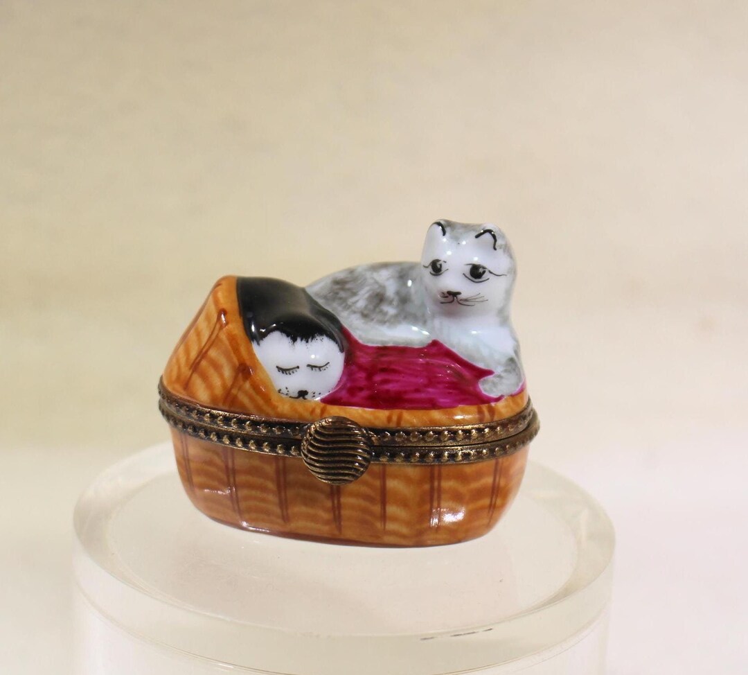 Limoges Cats Box Porcelain Trinket Ring Decor Vintage - Etsy