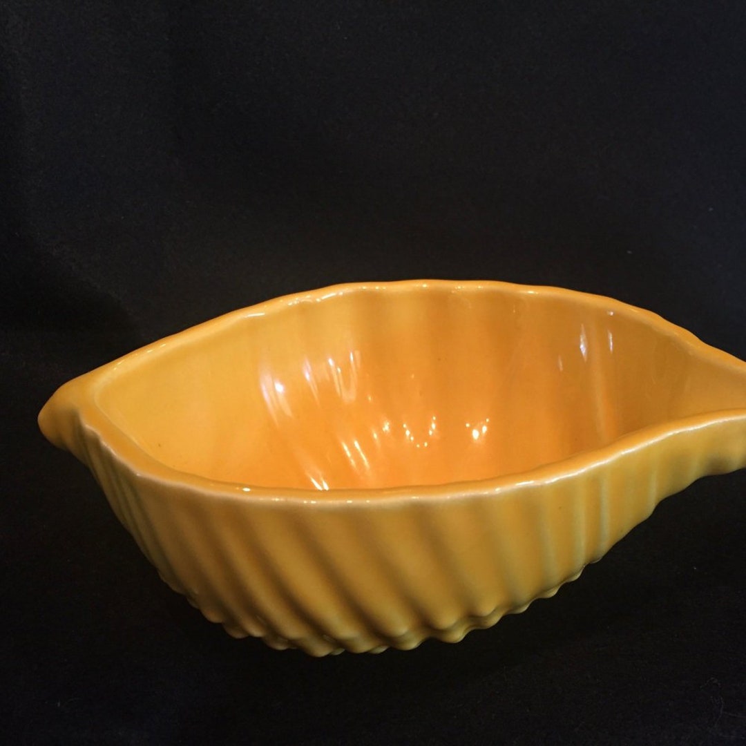 Yellow Shell Ceramic Serving Dish or Bowl, French Appolia Pottery ...