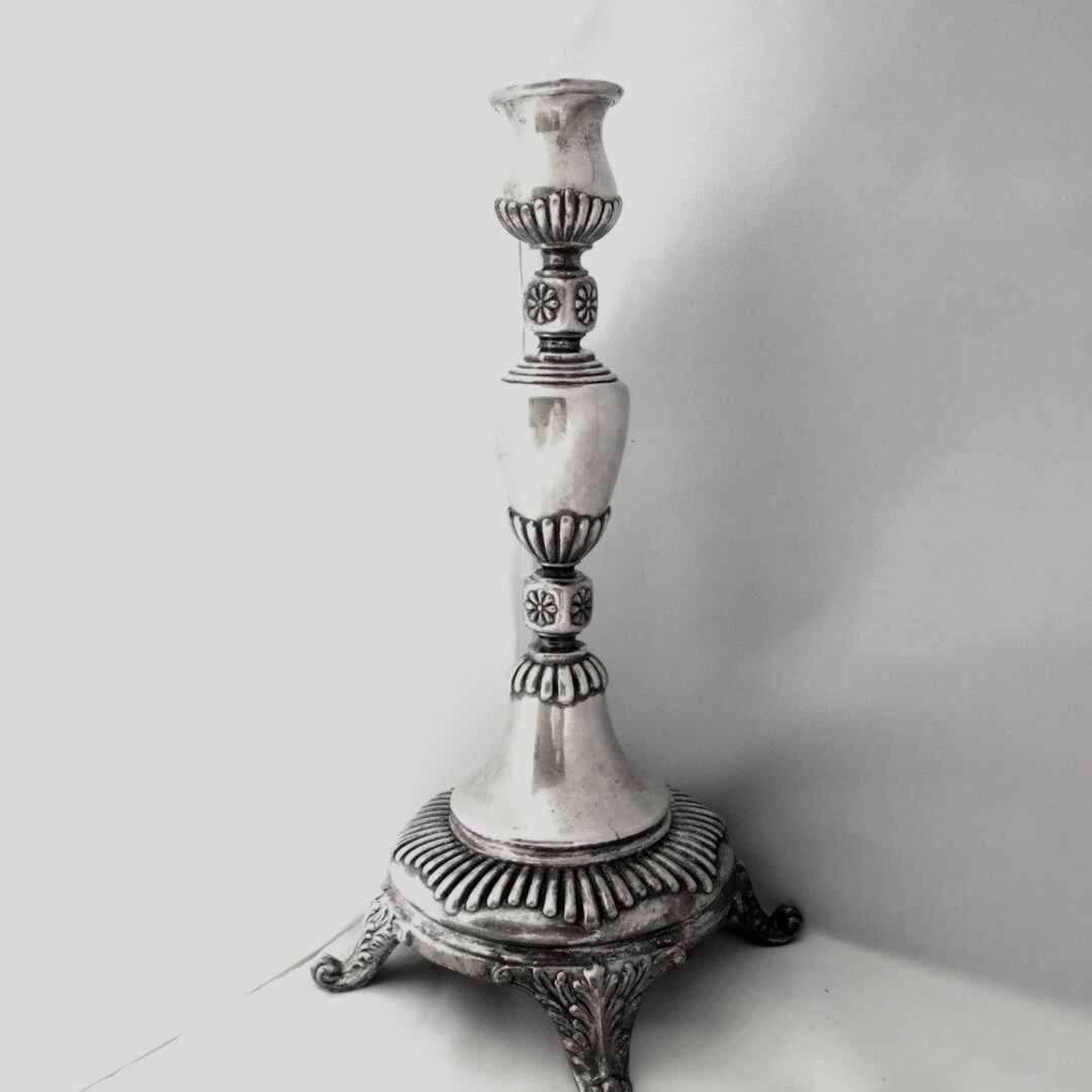 Art Nouveau Fraget Candlestick, Silver Plated, RARE, Polish Antique ...