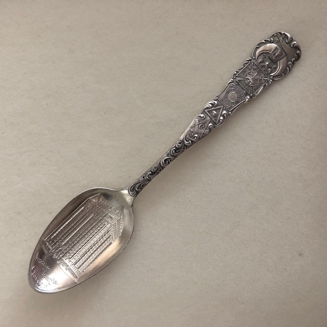 Sterling Commemorative Spoon Chicago Masonic Temple Antique 1900’s ...