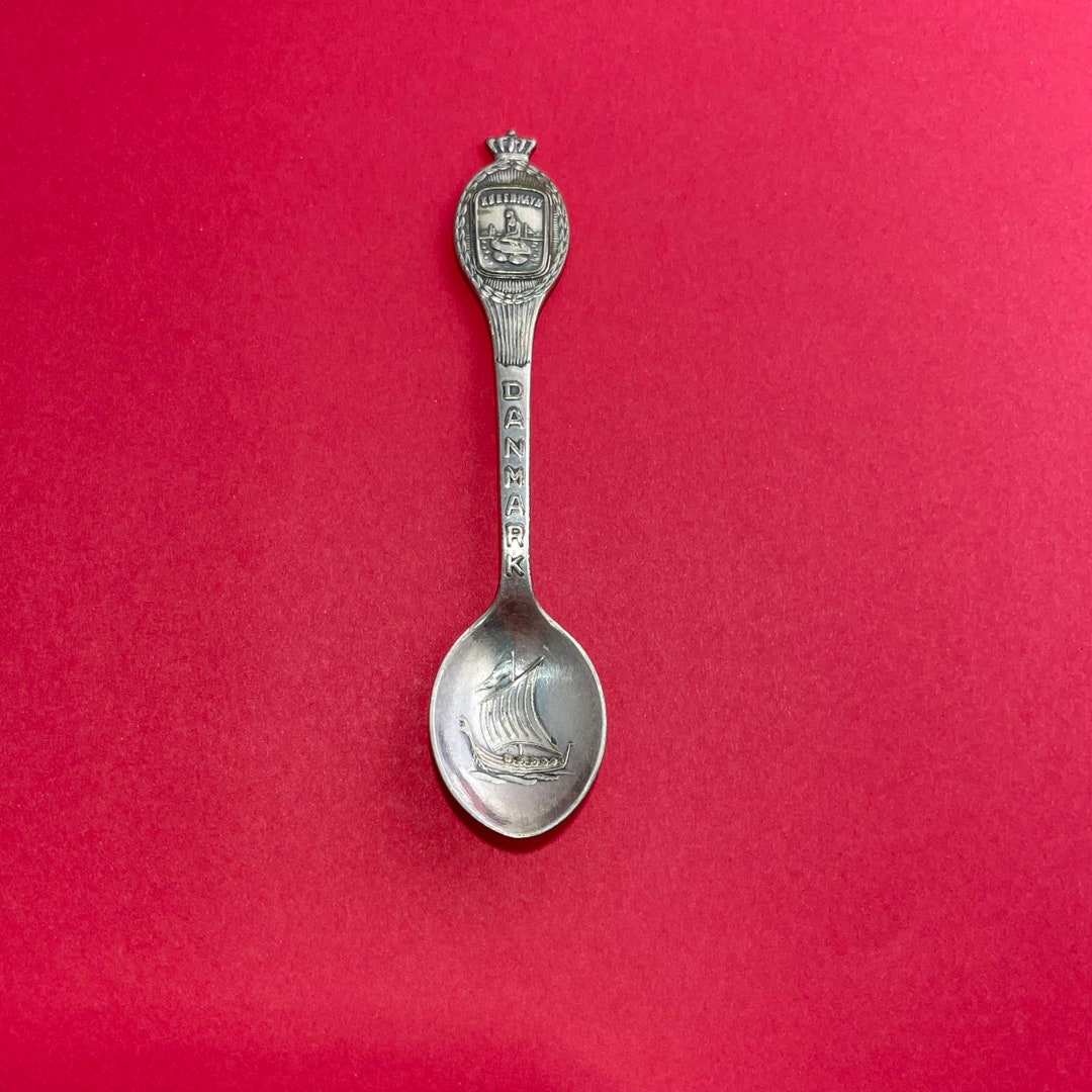 Danish Souvenir Spoon Silverplated Mermaid Vintage Mid-century Denmark ...