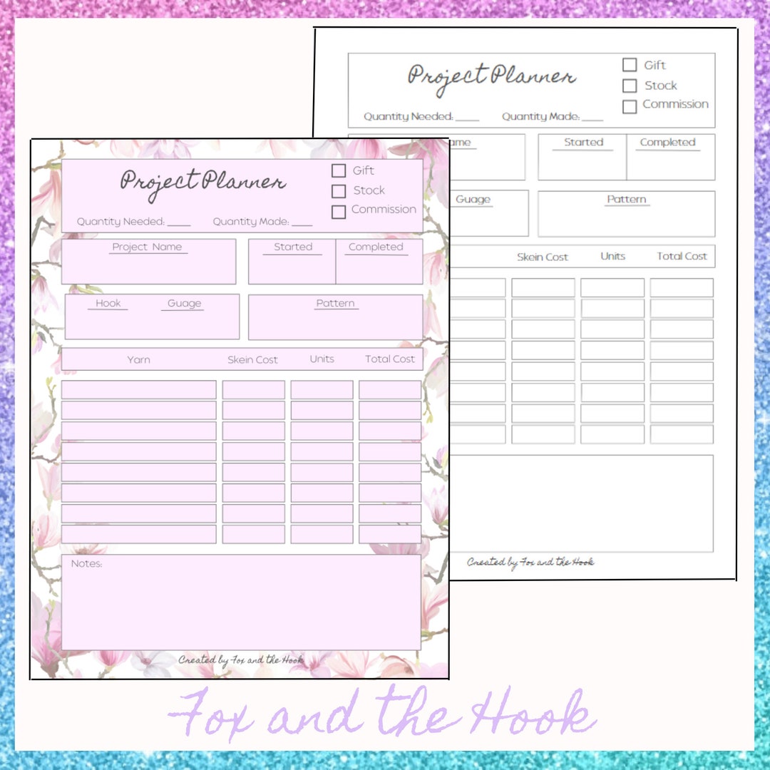 Crochet Project Tracker, Printable PDF Form, Crochet Project Planner ...
