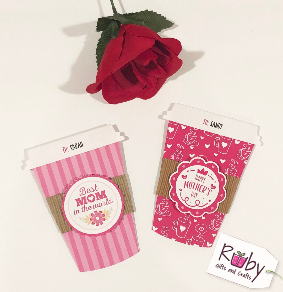 Personalized Mother’s Day Coffee Cup Gift Card Holder, Mom Gift ...