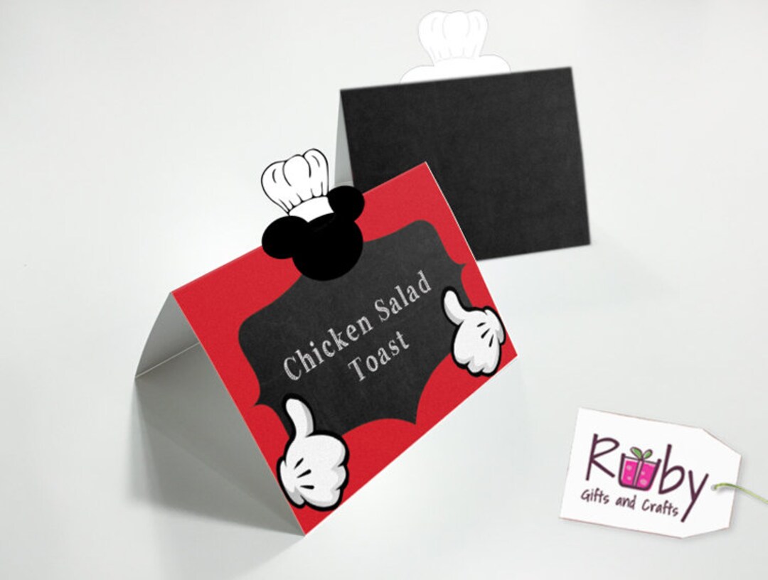 Mickey Mouse Party Food Tents, Menu Cards, Place Cards,food Signs ...