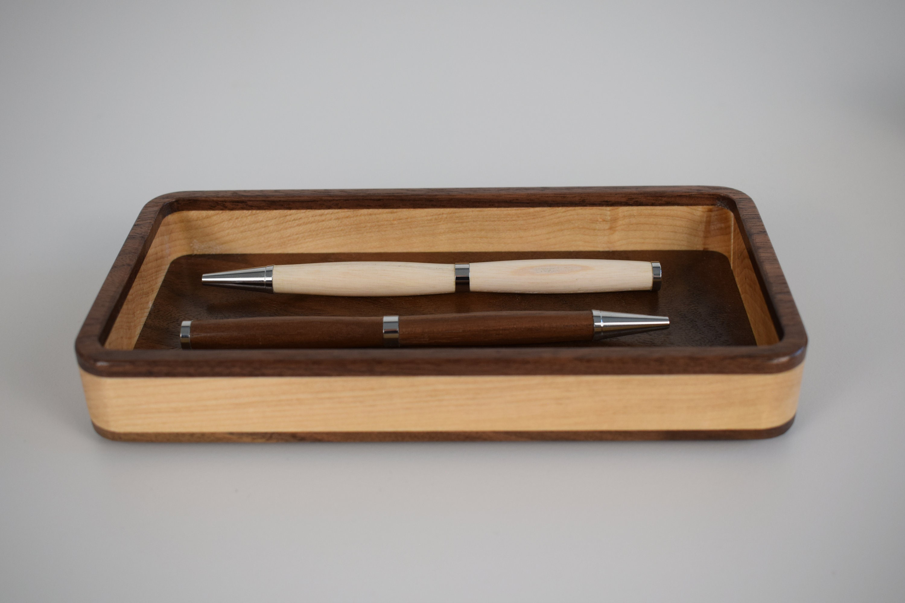Wooden Desk Tray, Desk Organiser, Office and Desk Storage, Gift for Him ...