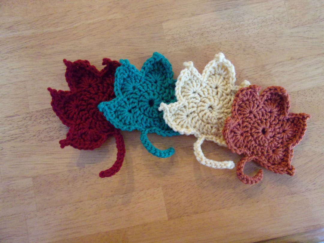 Fall Leaf Crochet Coasters - Etsy