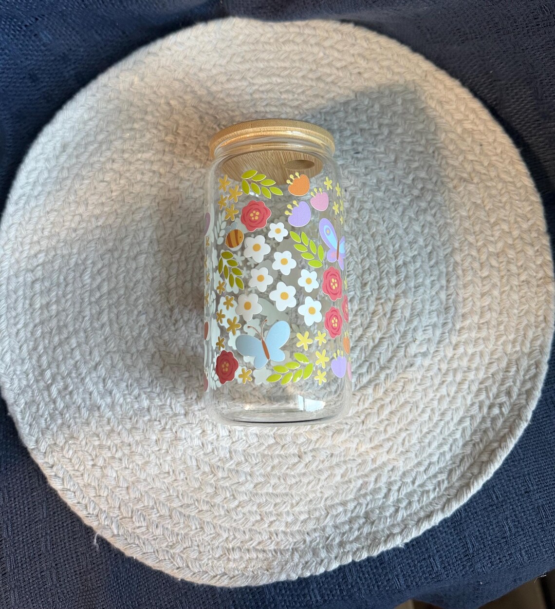 Floral Glass Libbey Cups - Etsy