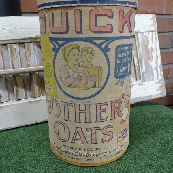 Mothers Oats Cardboard Container - Etsy