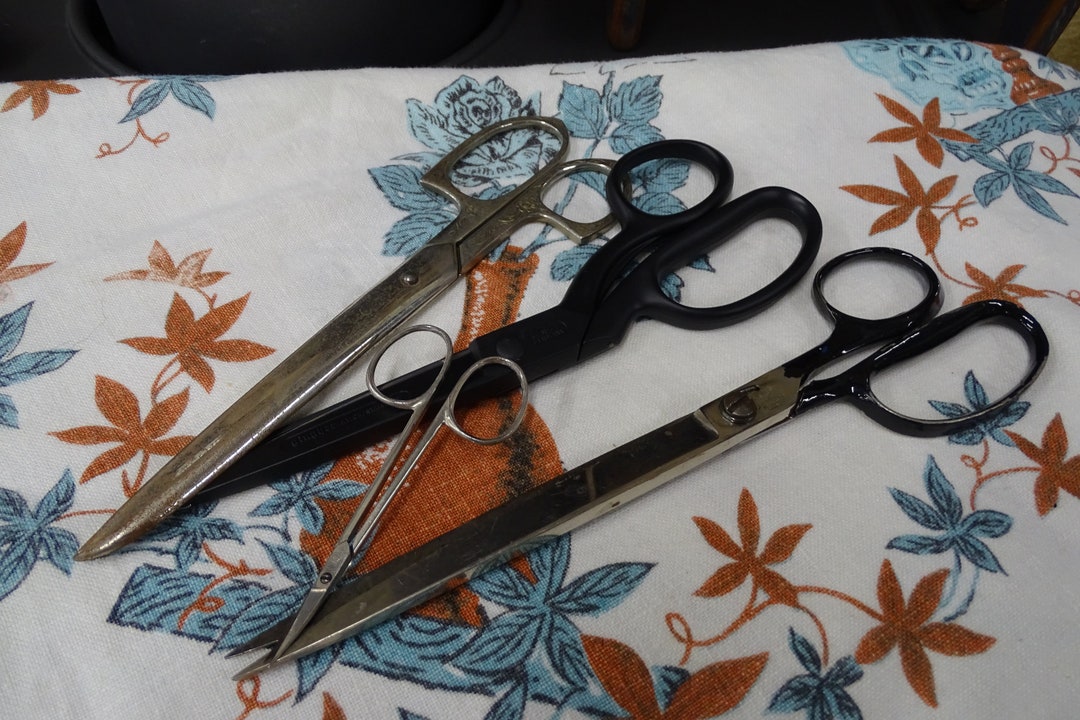 Vintage Sewing Scissors Set: Gingher, Compton, Etched Steel - Etsy
