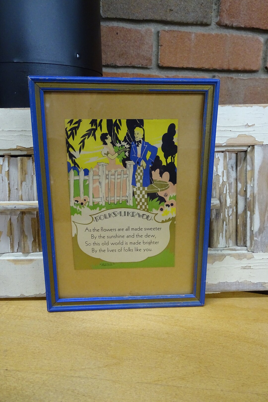 Vintage 1930s Friendship Poem Print - Art Deco Framed Wall Art - Etsy