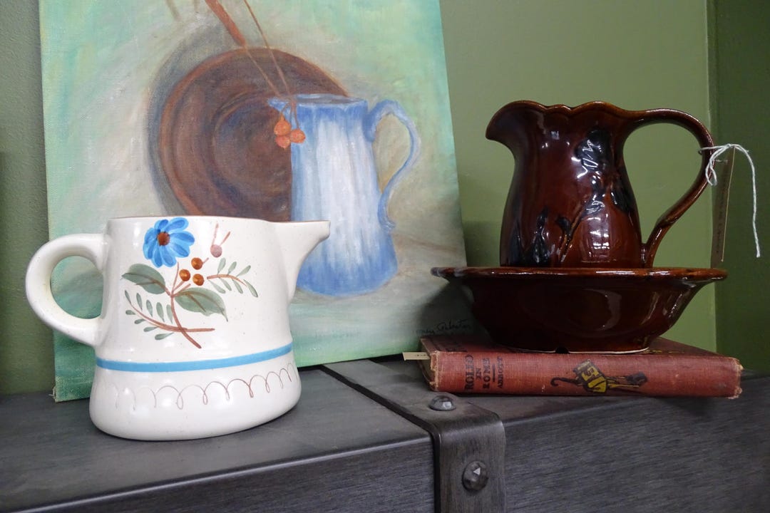 Mid-century Stangl Potteries Blue Daisy Pattern Small Pitcher - Etsy