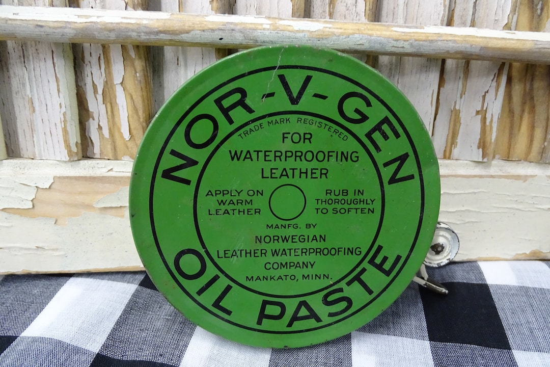 Vintage Nor-v-gen Oil Paste Tin: Norwegian Leather Waterproofing - Etsy
