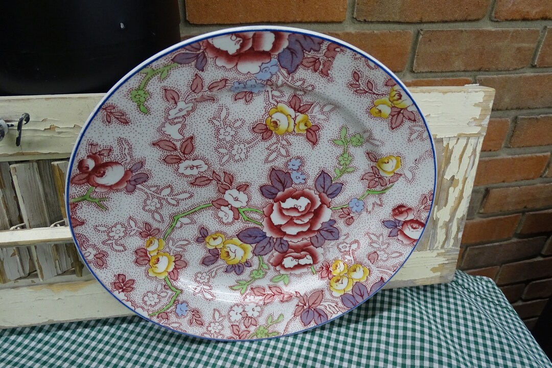 Vintage Leighton Pottery Chinese Rose England Plate, 1930s Leighton ...