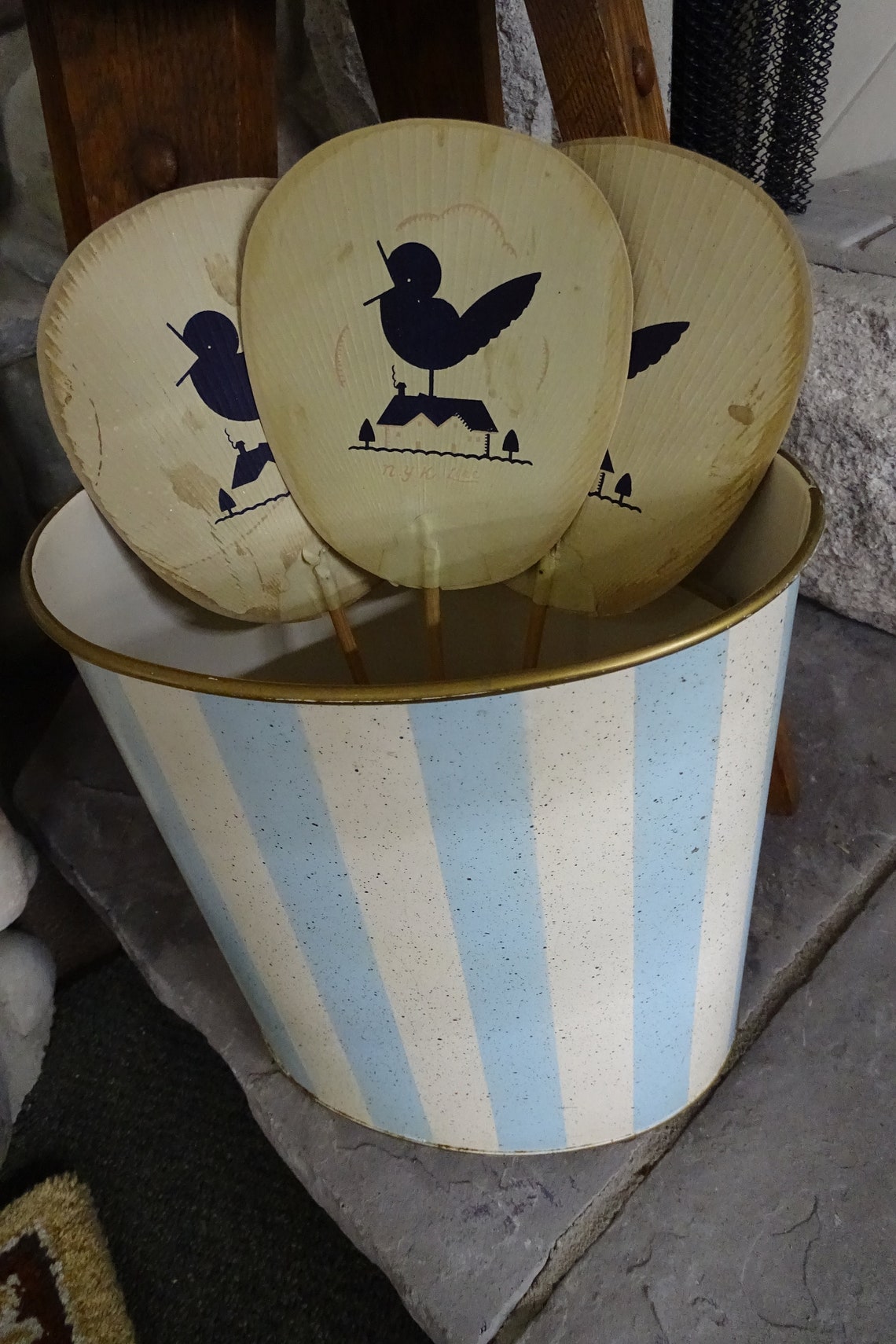 Antique N.Y.K. Steamship Line Hand Held Cardboard Fans | Etsy