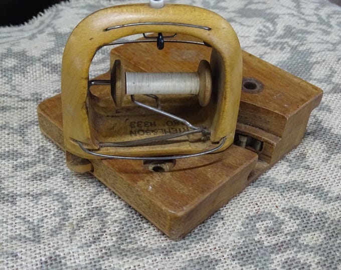 Antique Riehl & Son Wooden Circular Shuttle With Thread - Etsy