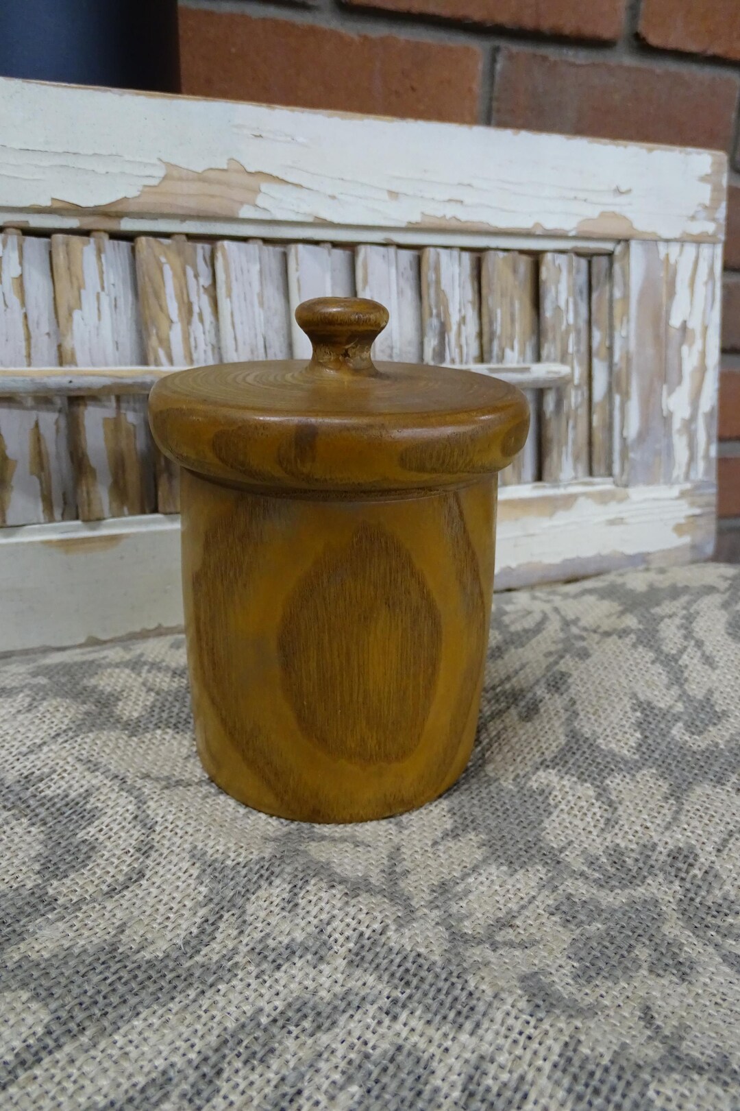 Vintage Treen Tobacco Jar: Hand-turned Oak Wood, Dated 1955 - Etsy