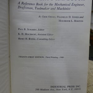 Vintage 1980 General Industrial Machinery's Handbook 21st Edition by ...