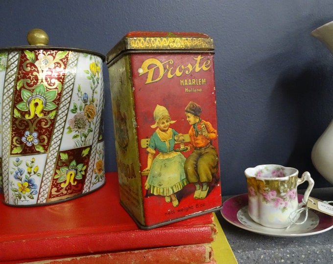 Vintage Droste Cocoa Tin With Traditional Dutch Children, Vintage ...