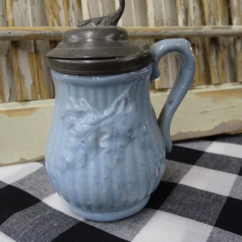 Antique Light Blue Pitcher - Etsy