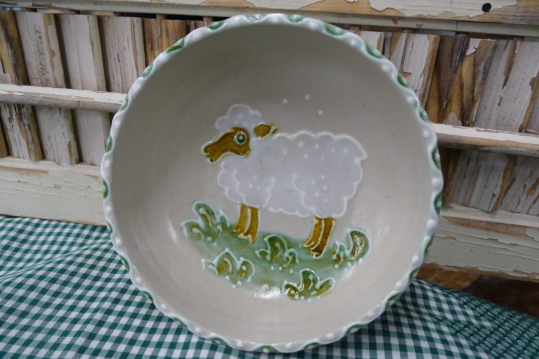 Vintage Crow Valley Pottery Orcas Island Sheep Bowl for Easter Display ...
