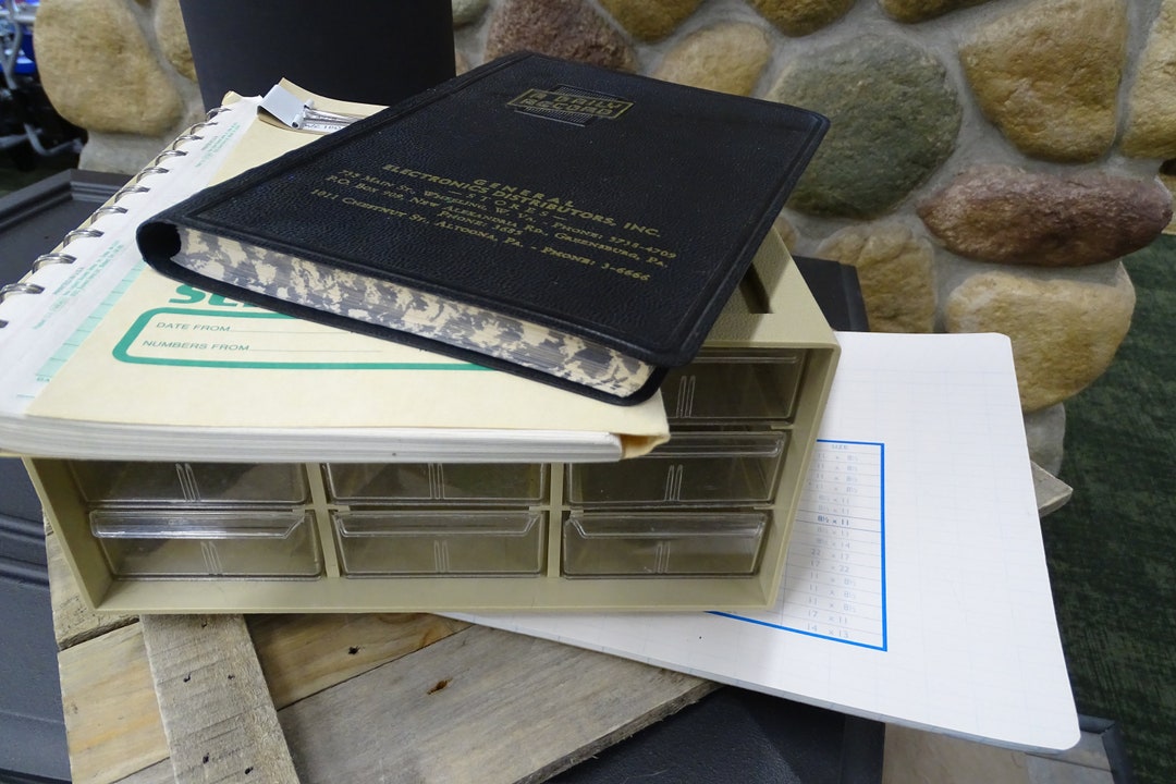 Vintage Office Supply Set: Record Book, Tally Sheets, Receipt Book ...