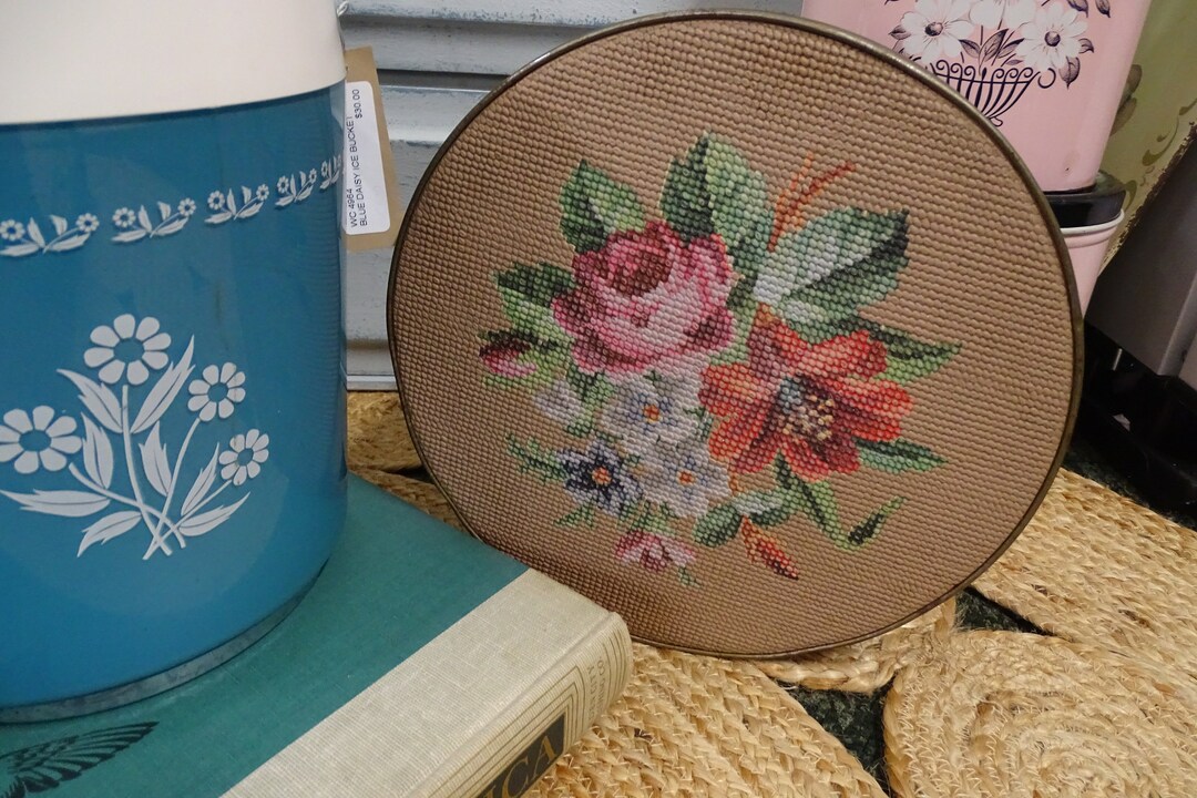 Vintage Guildcraft Floral Tin: Tapestry Look Container - Etsy