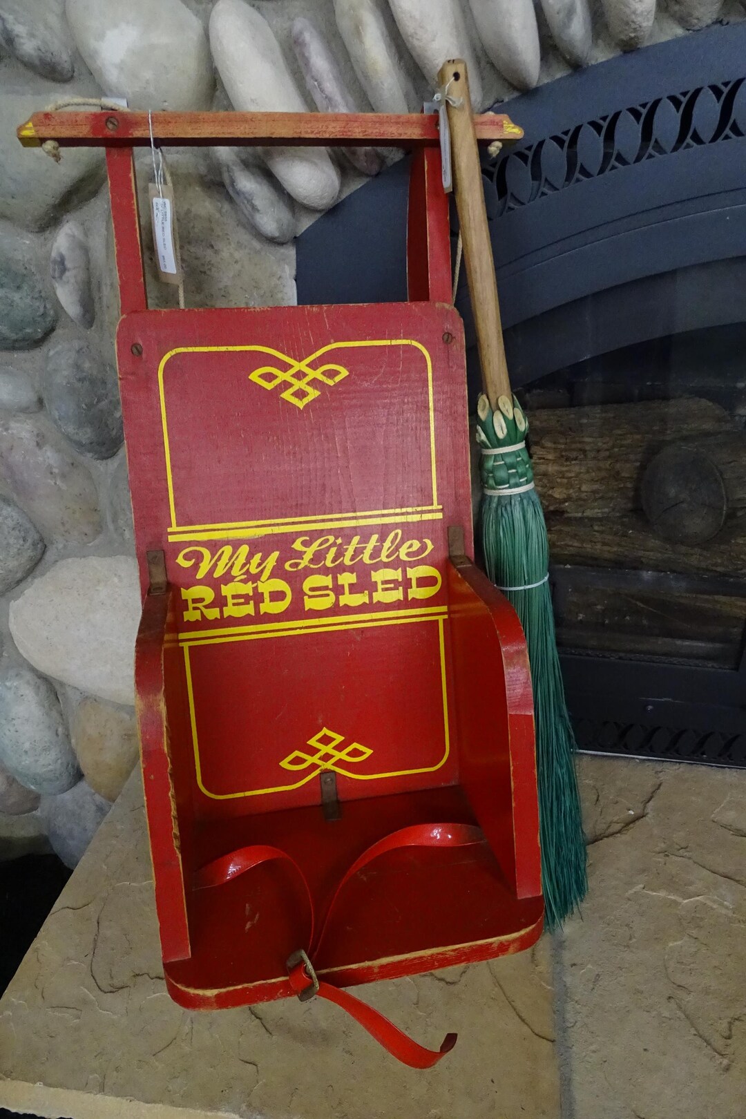 Vintage "my Little Red Sled" - Retro Wood Snow Sled Decoration - Etsy