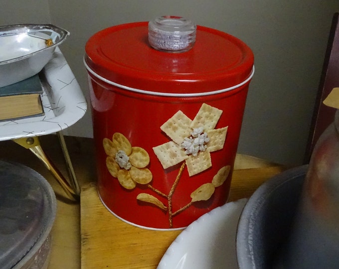 Mid-century Krispy Kan With Blue Magic Dri-nob Canister, Retro Bright ...