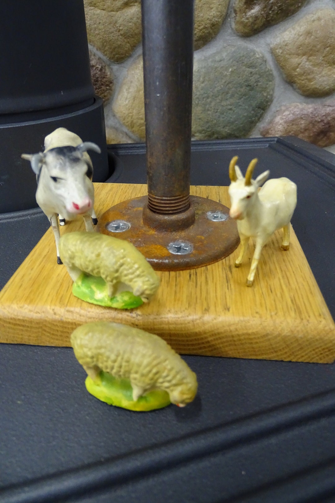 Antique German Chalkware and Wood Miniature Farm Animals, Antique ...